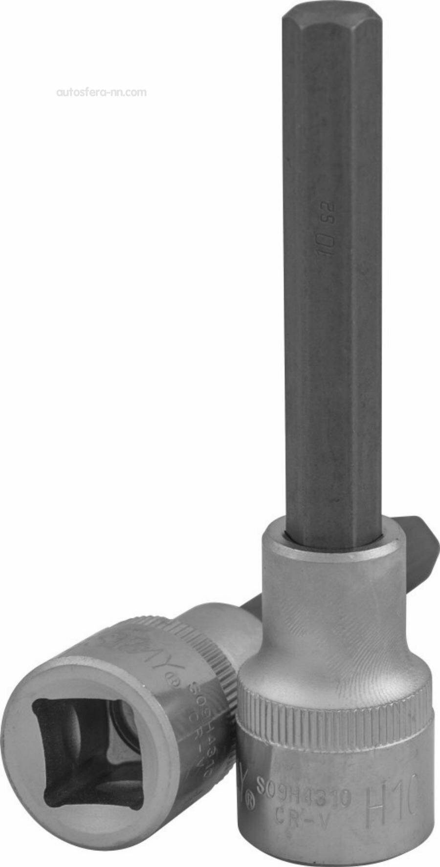 JONNESWAY S09H4310 Торцевая головка 1/2"DR с шестигранной вставкой "HEX" 10мм L-100мм