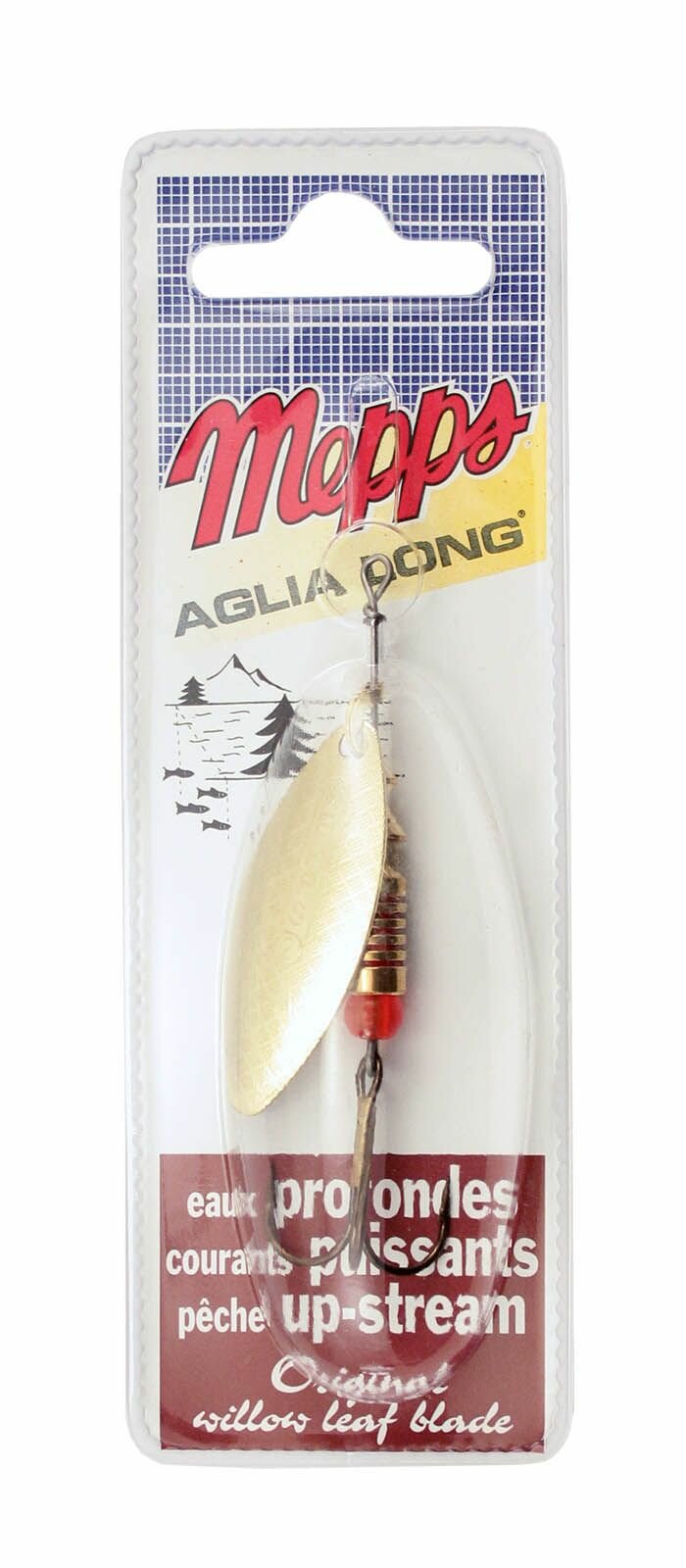 Блесна вращающаяся MEPPS "Aglia Longue OR" №4, вес 17г, блистер, приманка на щуку, окуня, форель