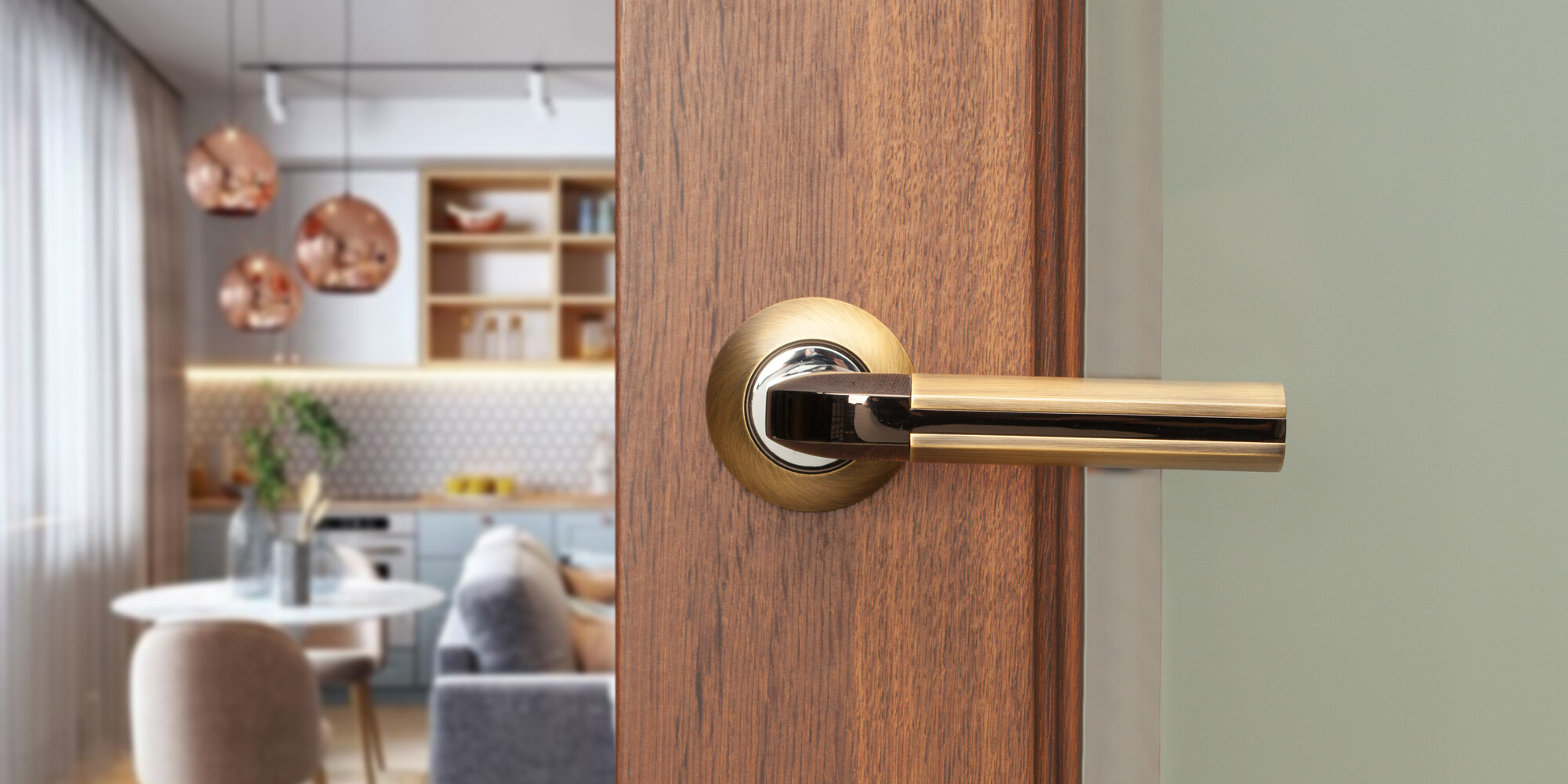 Ручка дверная фалевая на круглой накладке Archie S010 96ACF / кофе