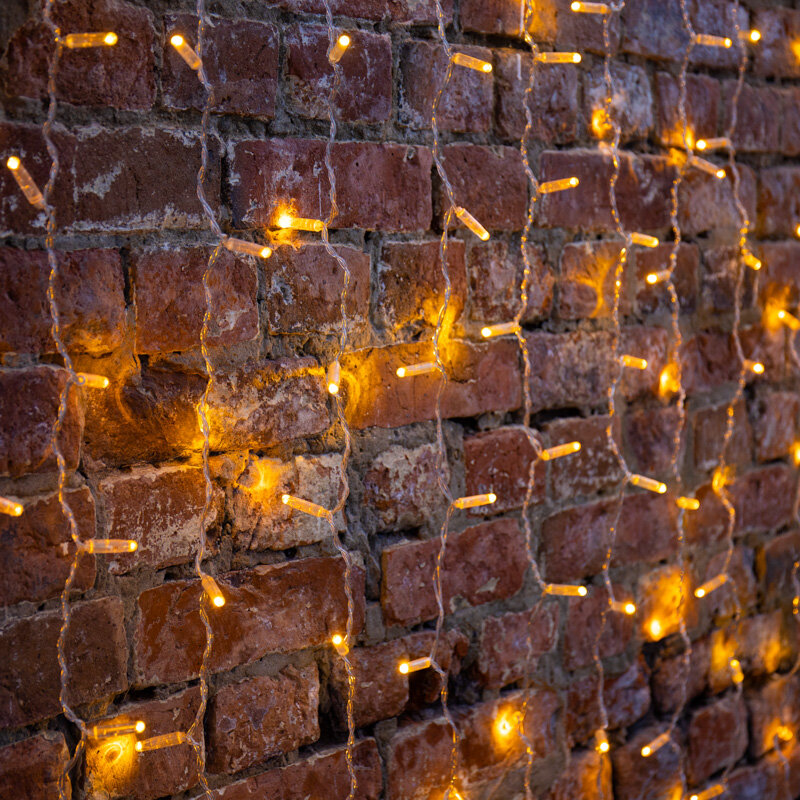 Лампы светодиодные Neon-Night Гирлянда светодиодная Занавес 2х3м 448 LED желтый прозрачный ПВХ IP65 постоянное свечение 230В нужен блок 303-500-1 NEON-NIGHT