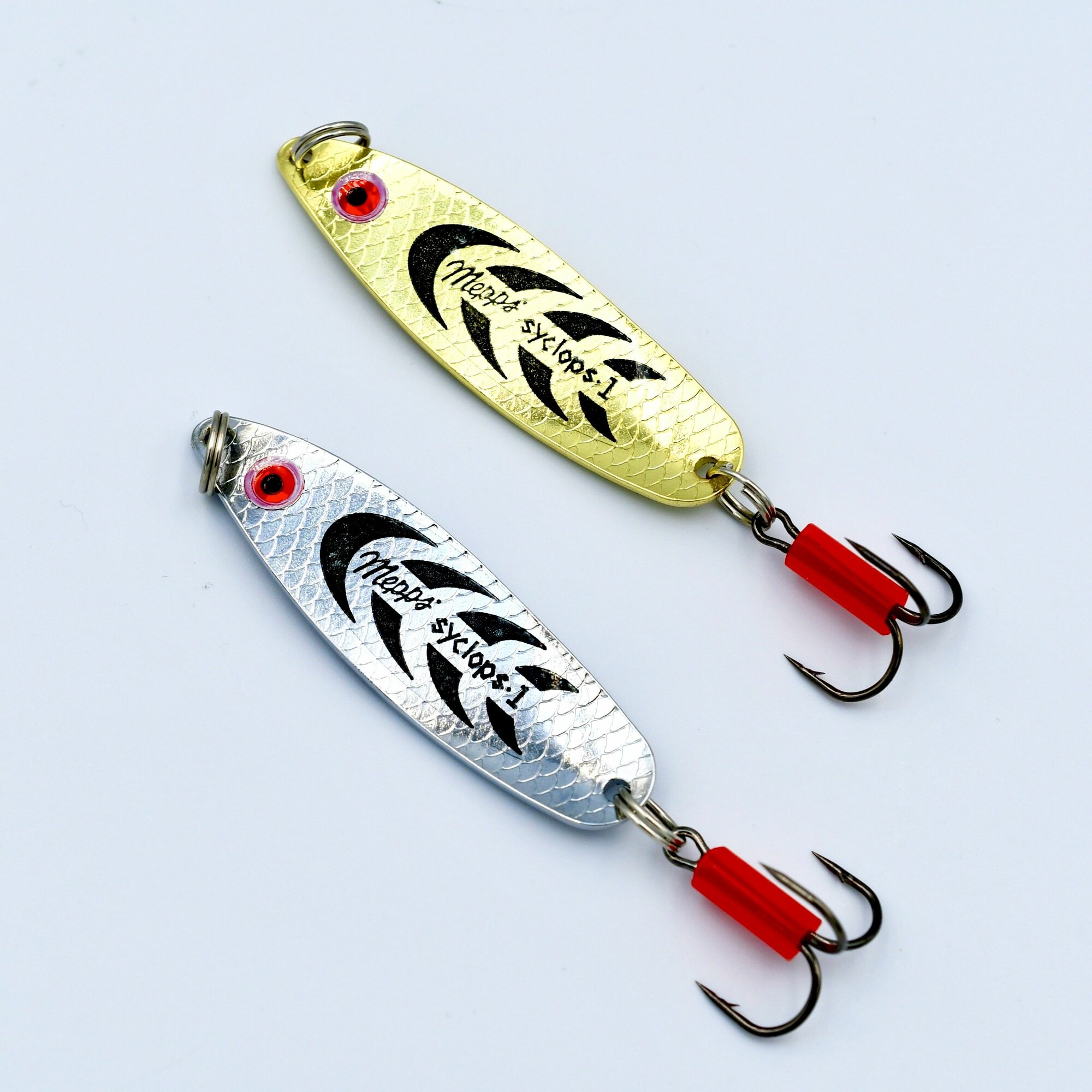 Набор из 2 блесен Mepps Syclops №1 12 грамм серебро и золото колебалок для рыбалки на хищника: окунь, щука, судак, берш, сом, сазанимт