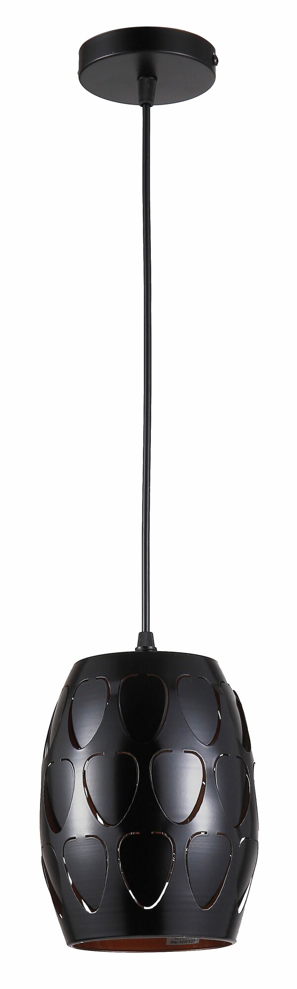 Люстра подвес De Fran, SP-0816 MBK+SGD Е27 220В 60Вт, серия Ажур, цвет: черный+золото, металл d16*h20+100см