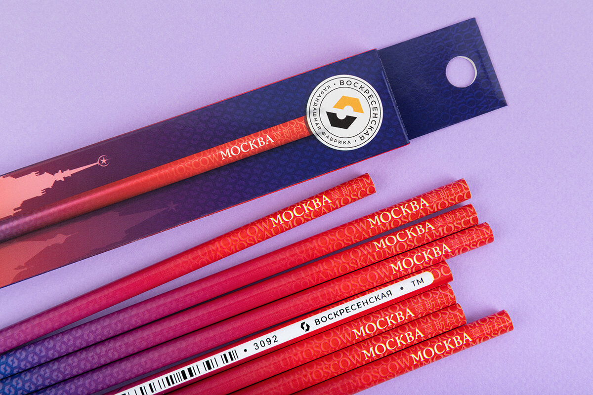 Карандаш 4 шт. графитный заточенный ВКФ "Мой любимый город" ТМ (HB) Москва