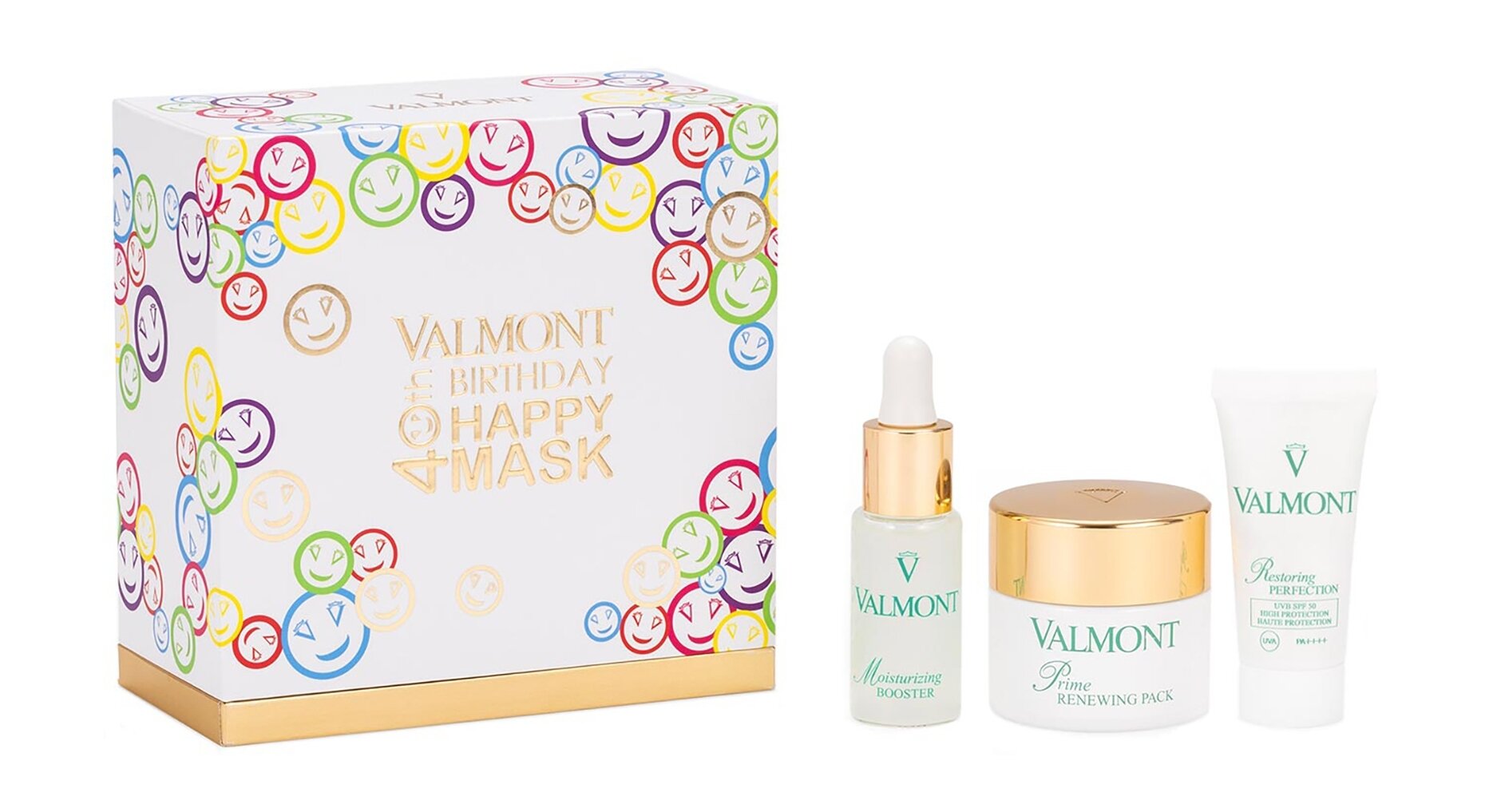 VALMONT Happy Mask Party Набор для лица (Маска 30 мл + Бустер 20 мл + Крем-экран SPF 50 15 мл)