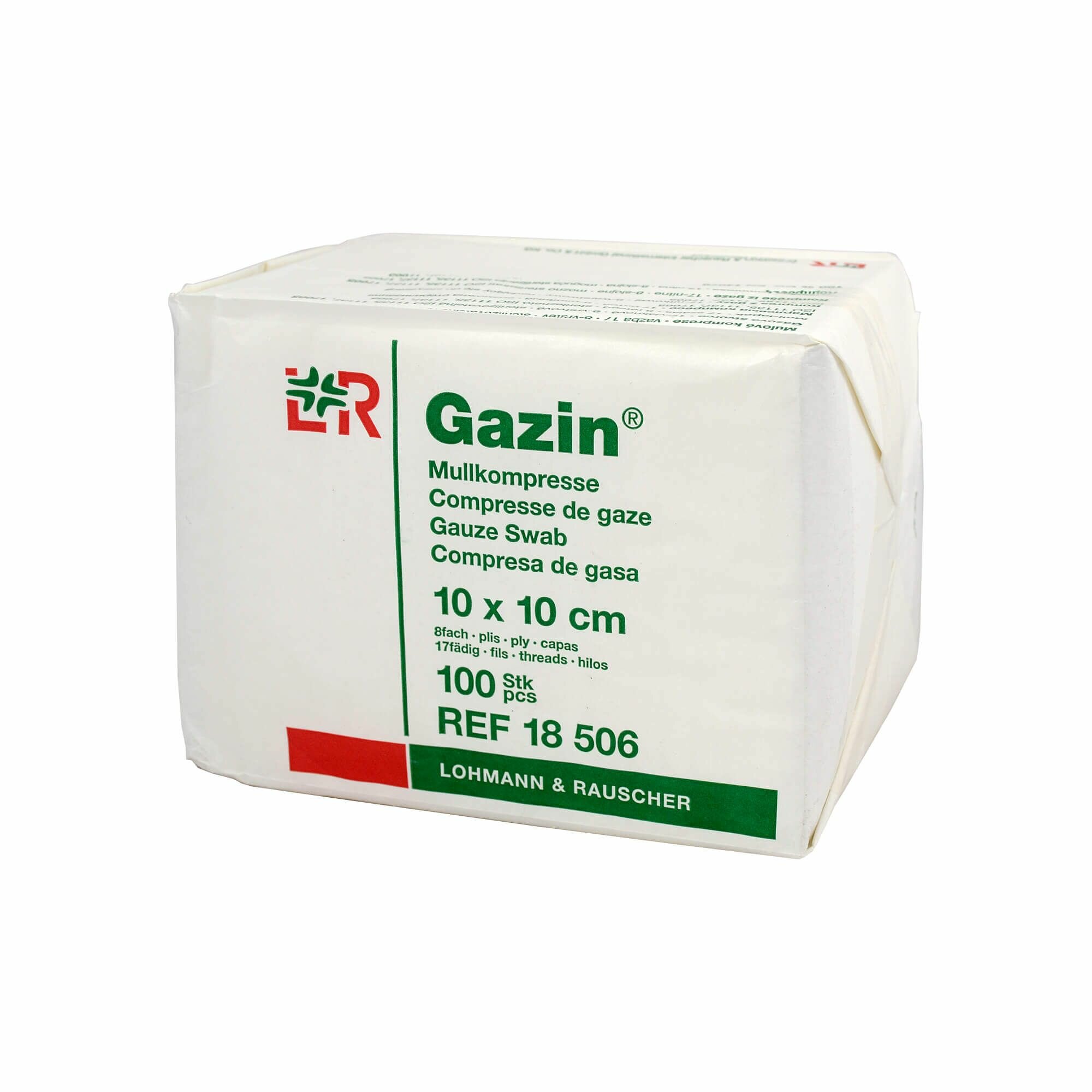 100шт Gazin 10х20 cм салфетки из перевязочной марли 12 слоев Lohmann & Rauscher