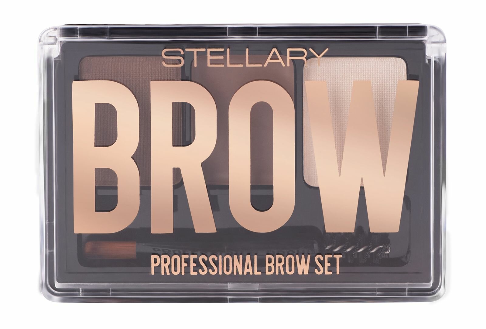 STELLARY Набор для бровей Brow Set, 2,4 г, оттенок 02 Коричневый