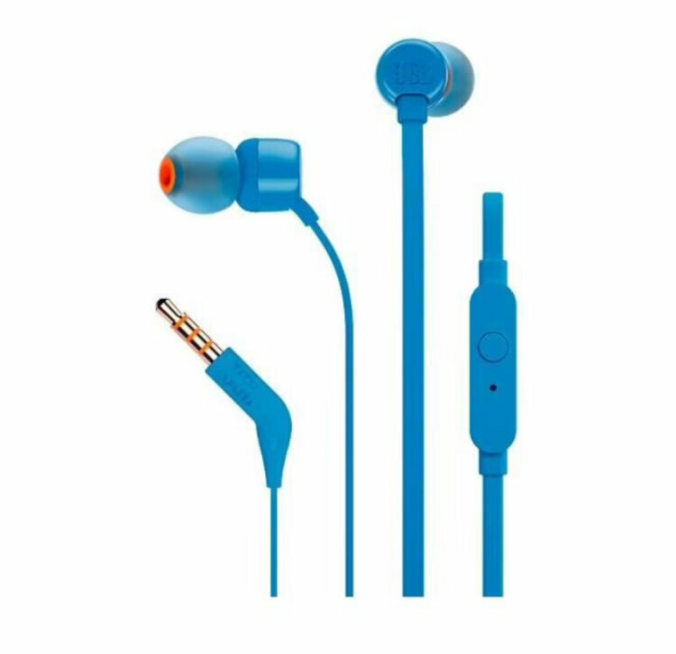 Наушники с микрофоном JBL T110 Blue