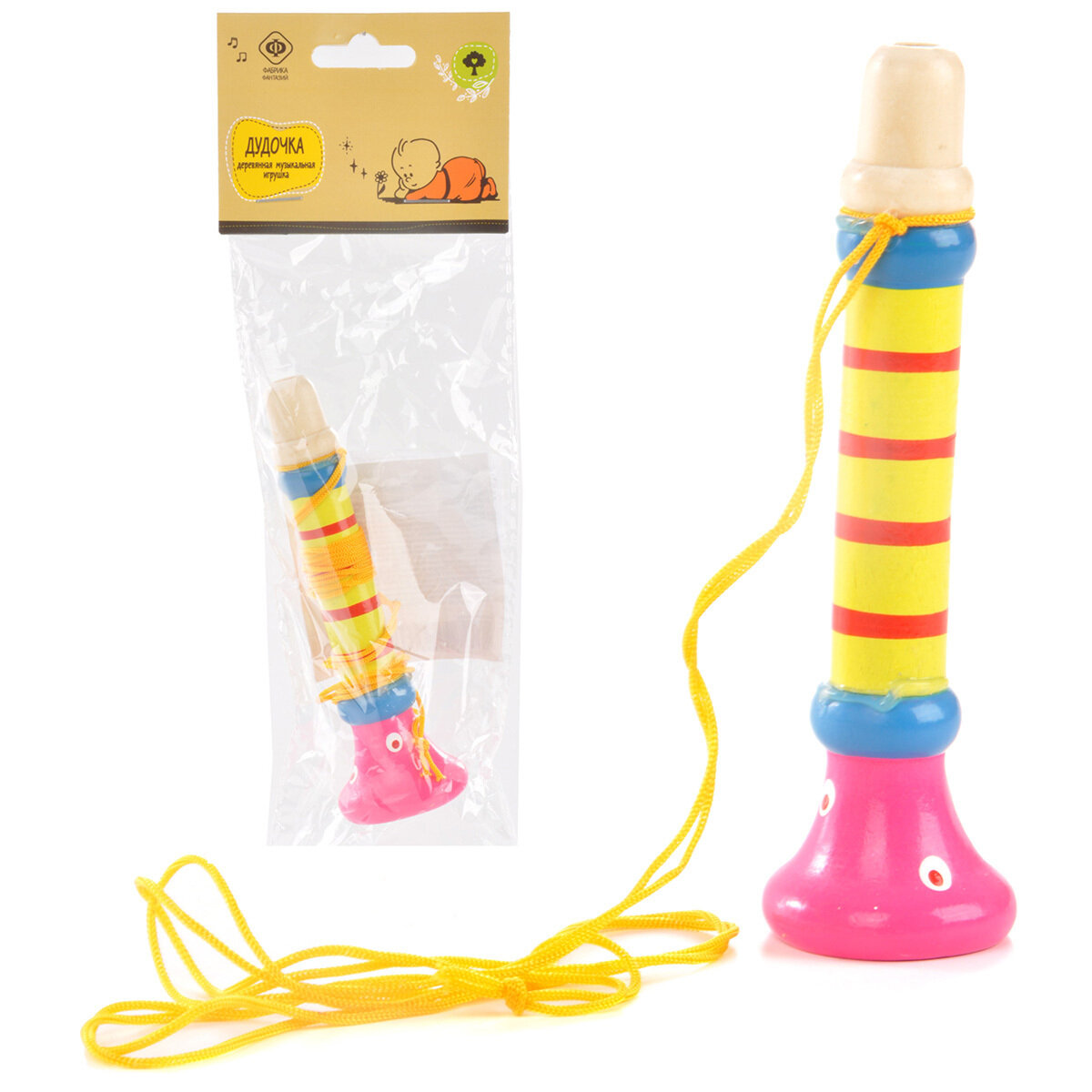 Деревянная игрушка музыкальный инструмент "Дудочка", Фабрика Фантазий, 106080