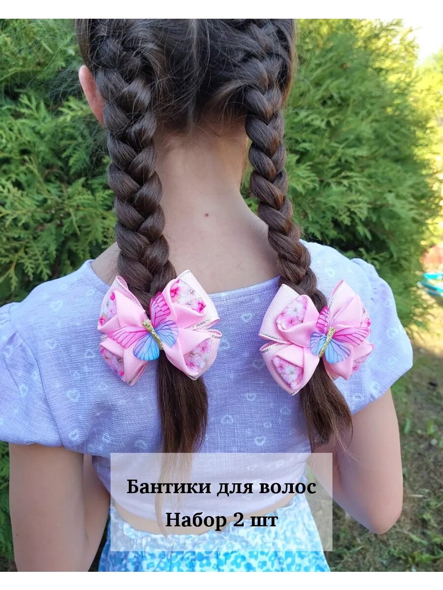 Бантики для волос Арт и Дизайн, декор бабочка, эко-кожа, ширина 8,5 см