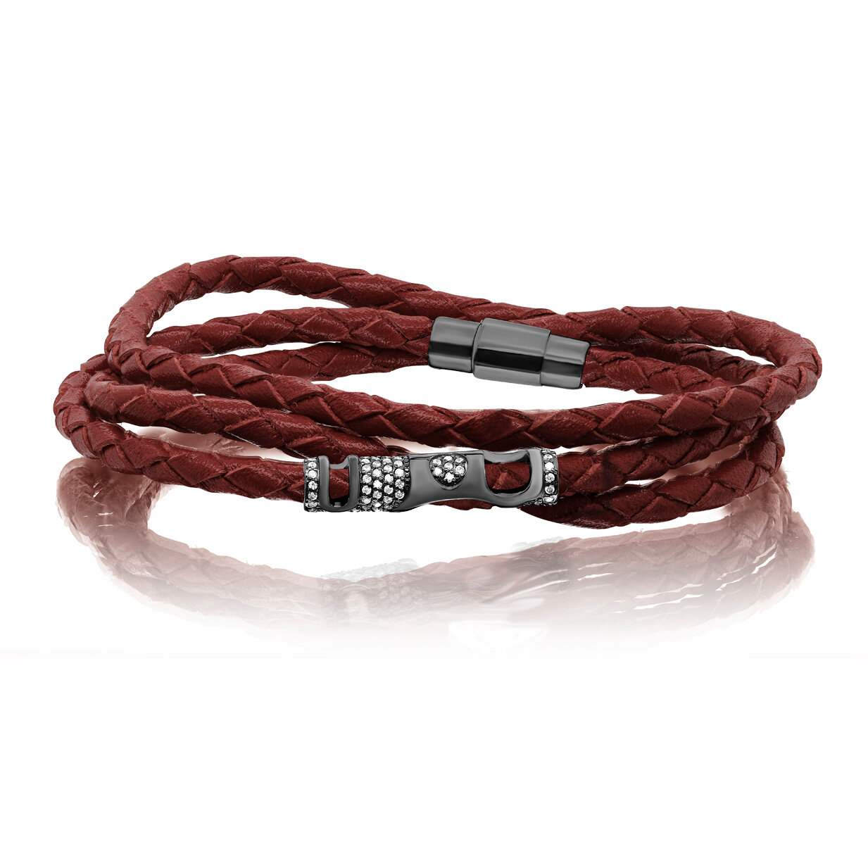 Браслет-цепочка, серебро, 925 проба, родирование, фианит