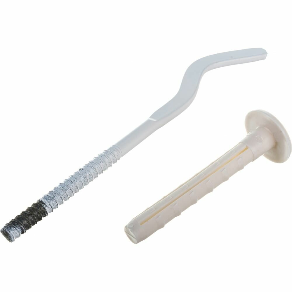 Кронштейн для радиатора с дюбелем диам. 7,5x180 мм белый сплющ. MasterProf ИС.030111