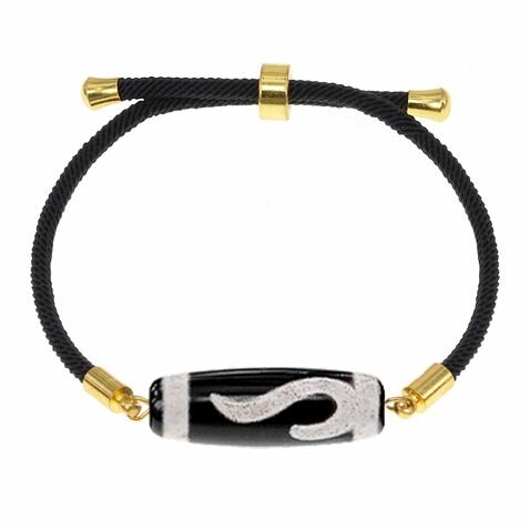 Буддийский браслет с Тибетской бусиной Дзи Золотой ключ, натуральный камень Агат, мужской и женский амулет от сглаза и порчи, талисман на удачу