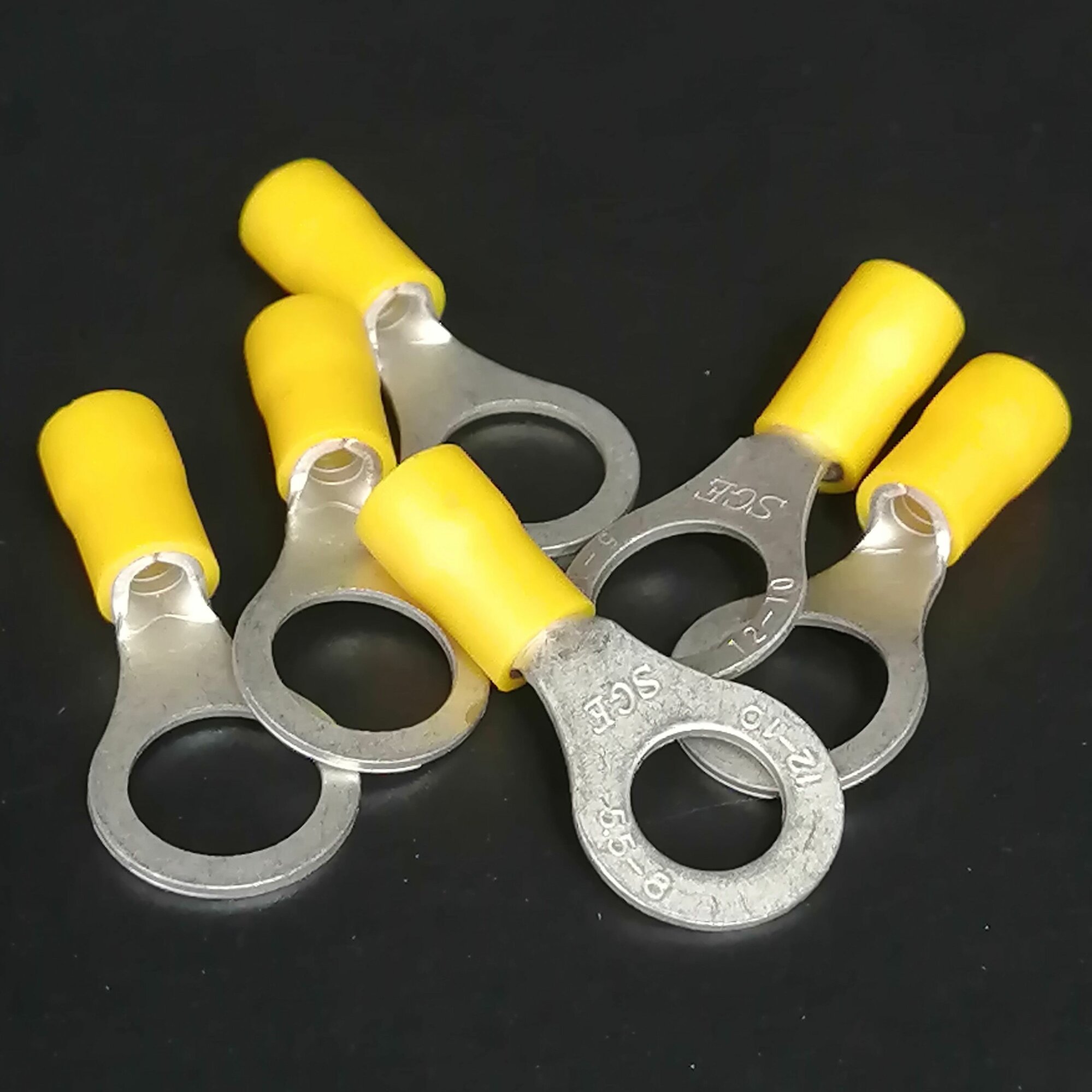 30шт Клемма О-образная 10мм желтая RV5.5-10 для проводов сечением от 4 до 6 мм²