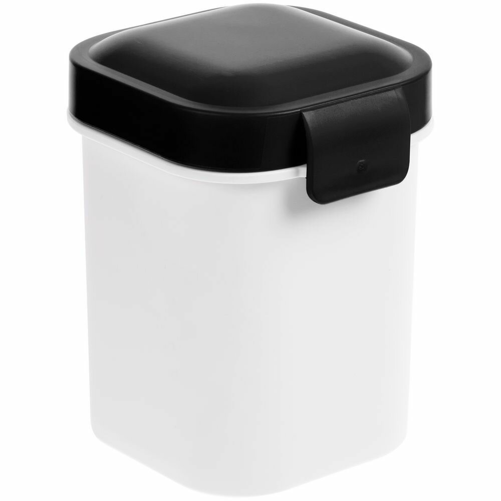 Контейнер для еды герметичный пищевой ланчбокс для хранения Lunch Crunch, белый с черным, 380 мл