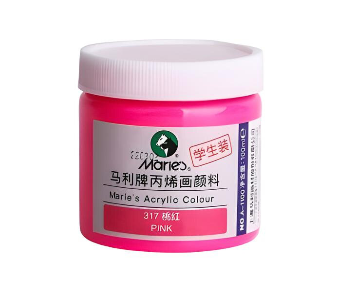 Краска акриловая 100 мл. Розовая неон DB-1083 в баночке №317 Maries