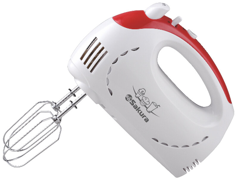 Миксер Sakura SA-6319R, белый/красный