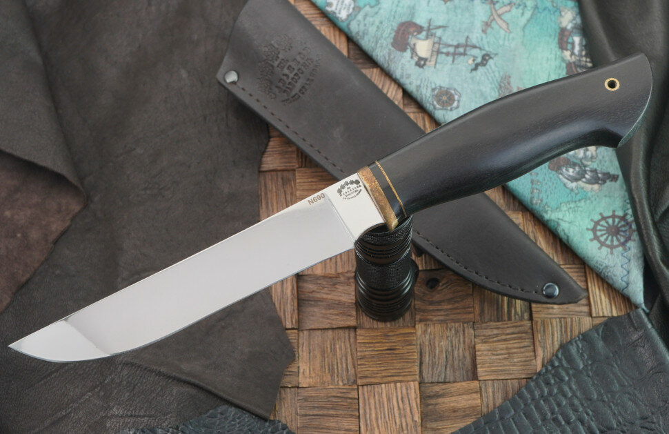 Товарищество Завьялова нож Тагил Н-24A, сталь Bohler N690, рукоять граб