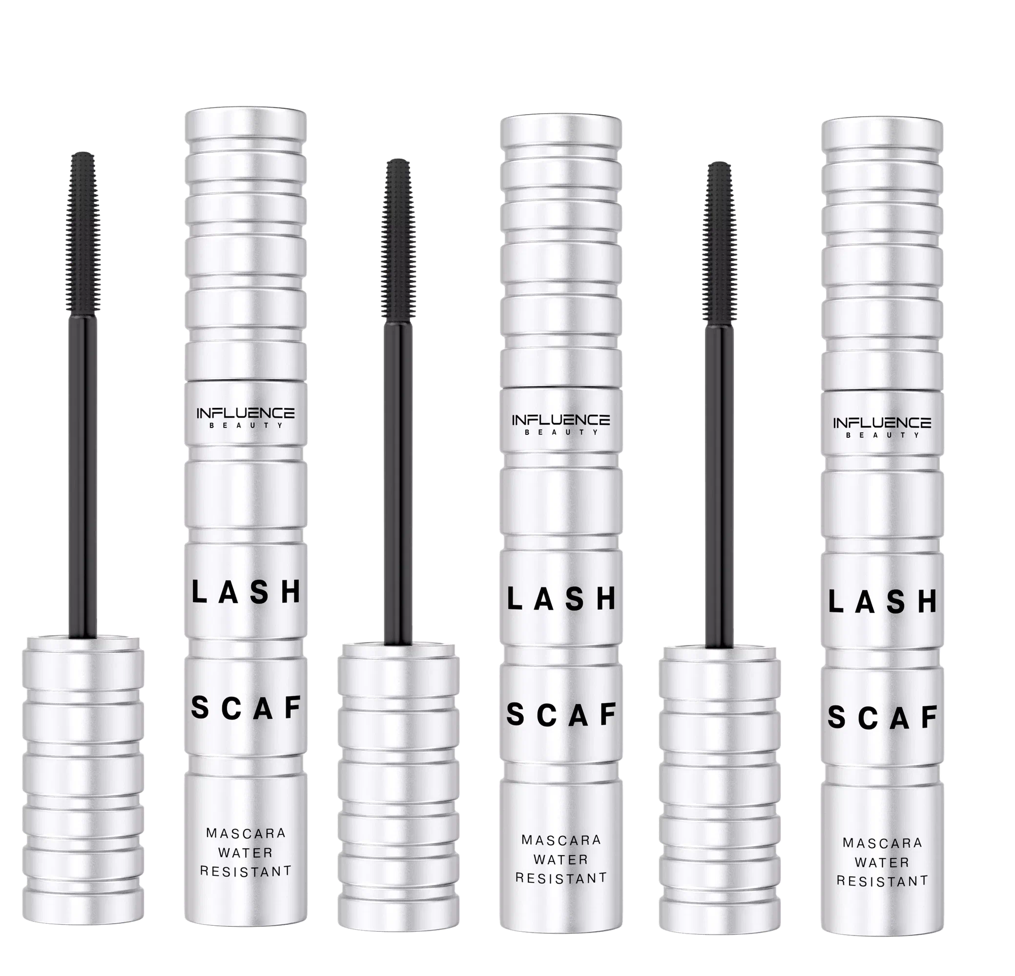 Тушь для ресниц влагостойкая Influence Beauty LASH SCAF Water-resistant 6 мл 3 шт