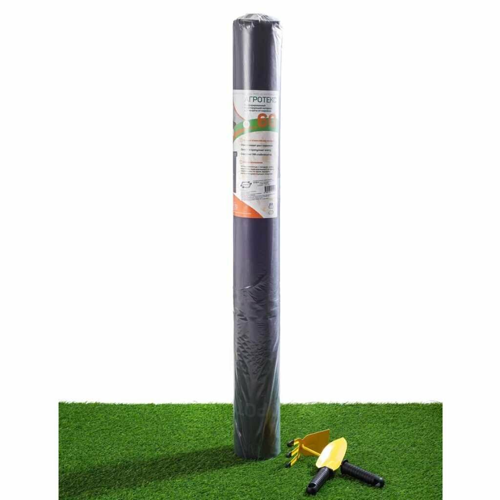 Укрывной материал для мульчирования Агротекс Профф 60 г/м2, черный, перфорированный, рулон 1.06х20 м