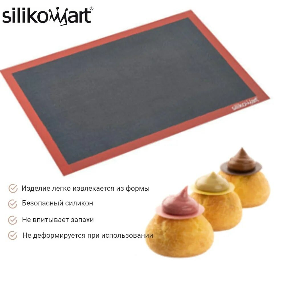 Коврик силиконовый с перфорацией для выпечки аэромат AIRMTB Silikomart / Коврик силиконовый для айсинга и мастики / Силиконовый молд для выпечки пирожных десертов эклеров / Форма Силикомарт для декора десертов / Товары для кондитера
