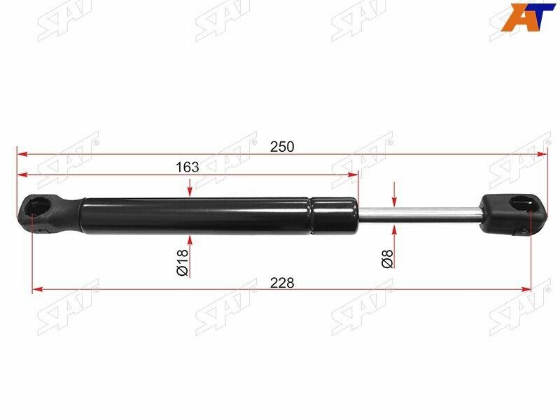 . SAT Амортизатор (Газовый упор) крышки багажника для PORSCHE CAYENNE 02-10 (на стекло)