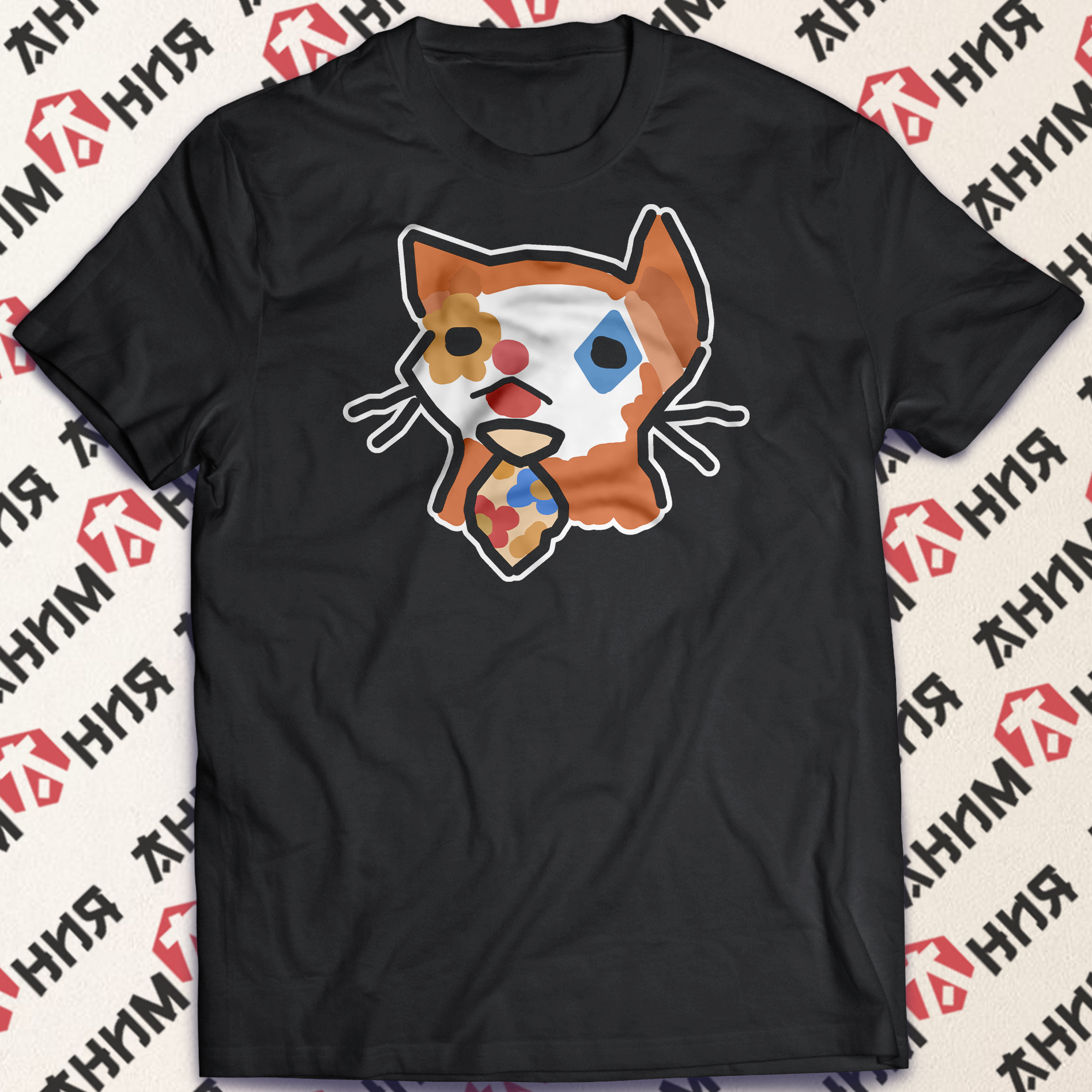 Футболка забавная, деловой кот, черная