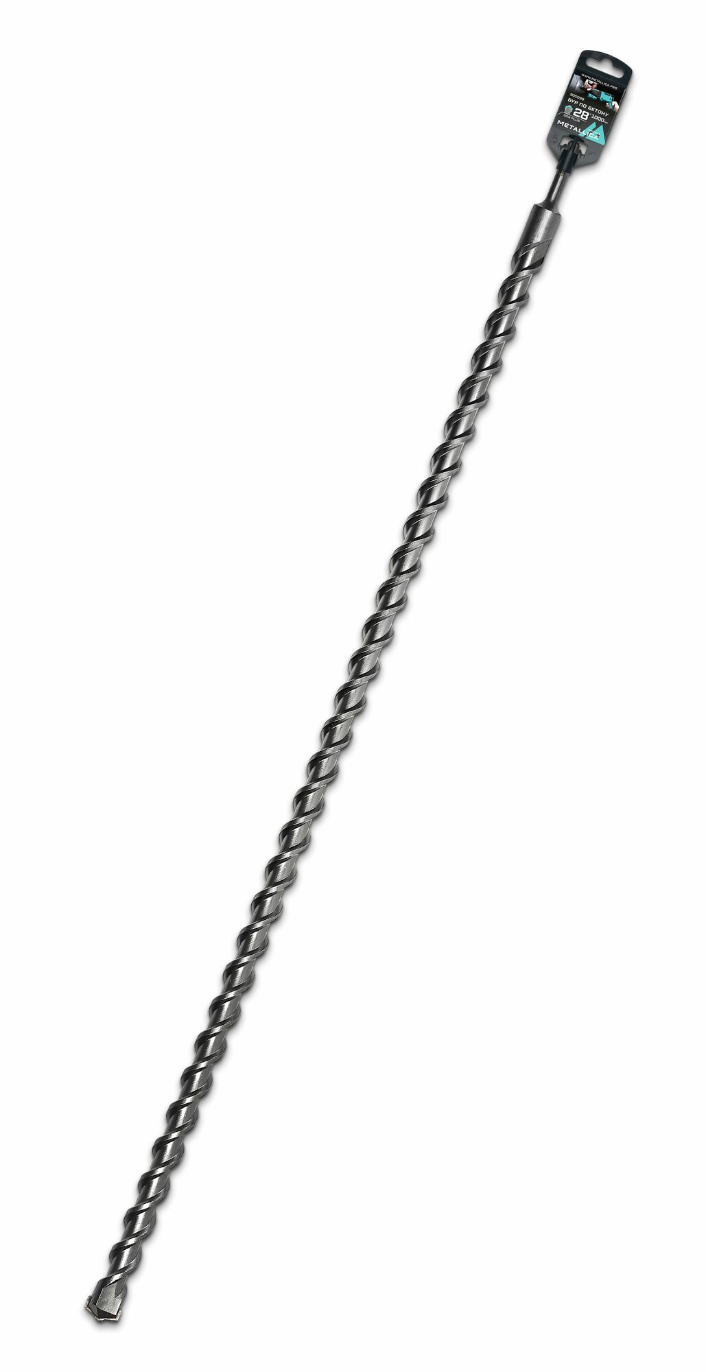 Бур по бетону SDS-plus METALLICA Optima 28х1000/950 мм, напайка с центром, 2 спирали