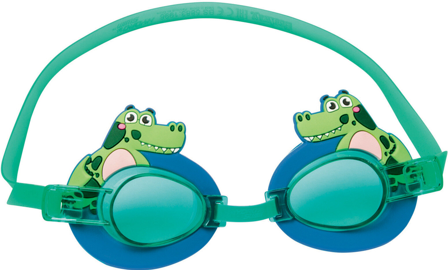 Детские очки для подводного плавания Bestway Character Goggles, плавательная маска с регулируемым ремешком для бассейна и ныряния под водой, набор для девочки и мальчика, от 3 лет, цвет микс