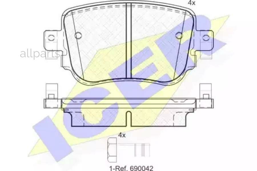 ICER 182152 182152 колодки дисковые задние!\ Skoda Oktavia 1.8TSI 12>