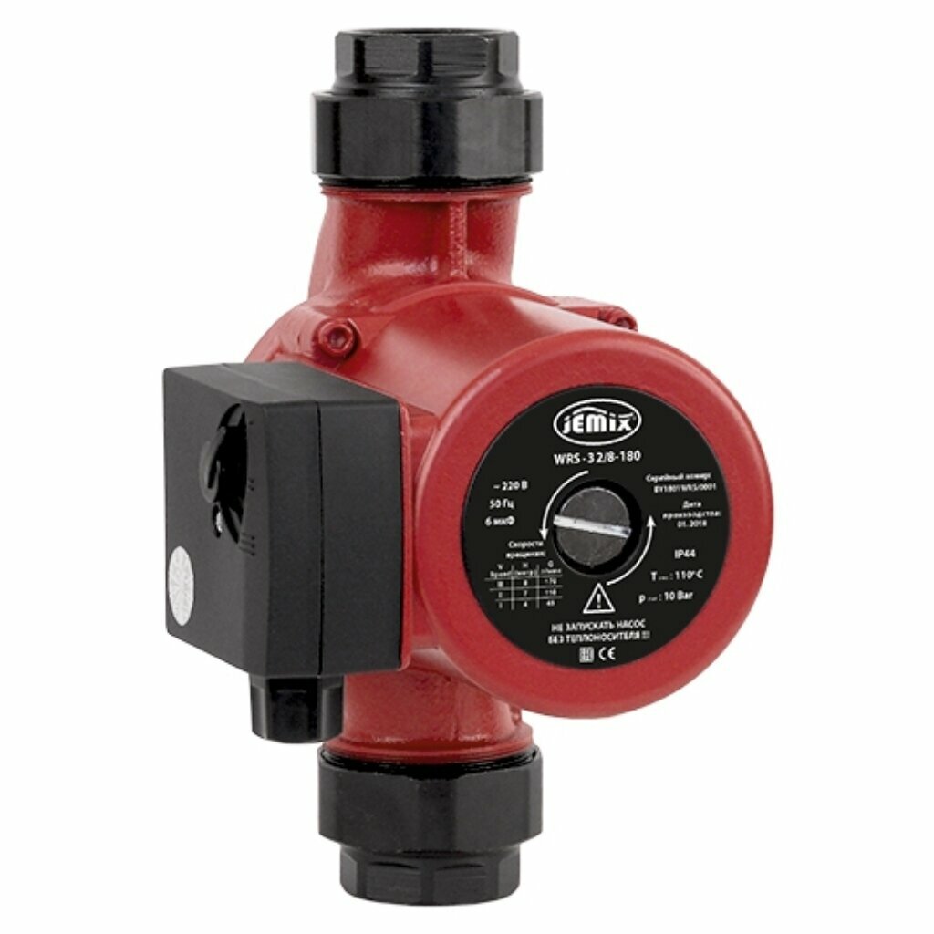 Насос циркуляционный, Jemix, 1 1/4 ', 235 Вт, максимальный напор 8 м, 9 м³/ч, с кабелем, ЦН-32/8-180