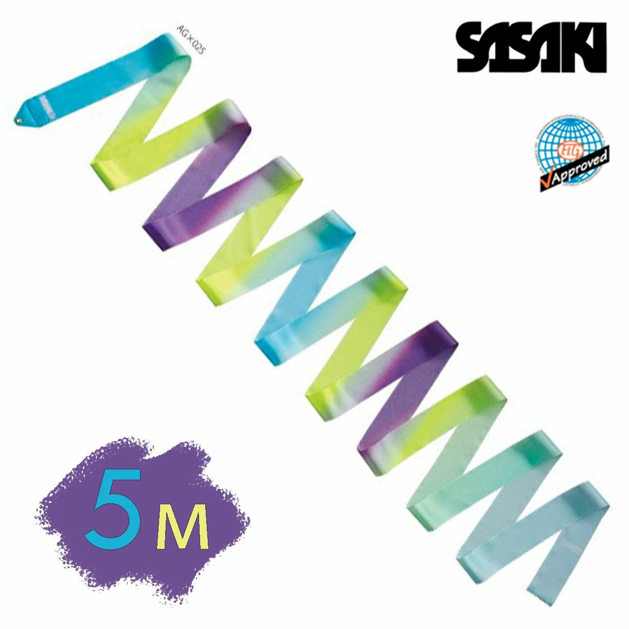 SASAKI Лента МJ-715AG 5м 025(Голубой-Желтый-Фиолетовый) FIG