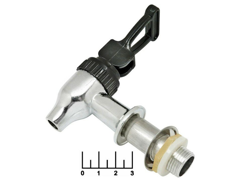 Кран для кулера хром (кольцо)