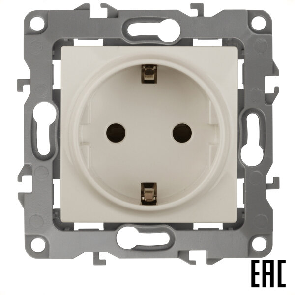 Механизм Эра12 розетки евро винт. зажим скрытой проводки слоновая кость 12-2111-02 Б0029237 (3 шт. в комплекте)
