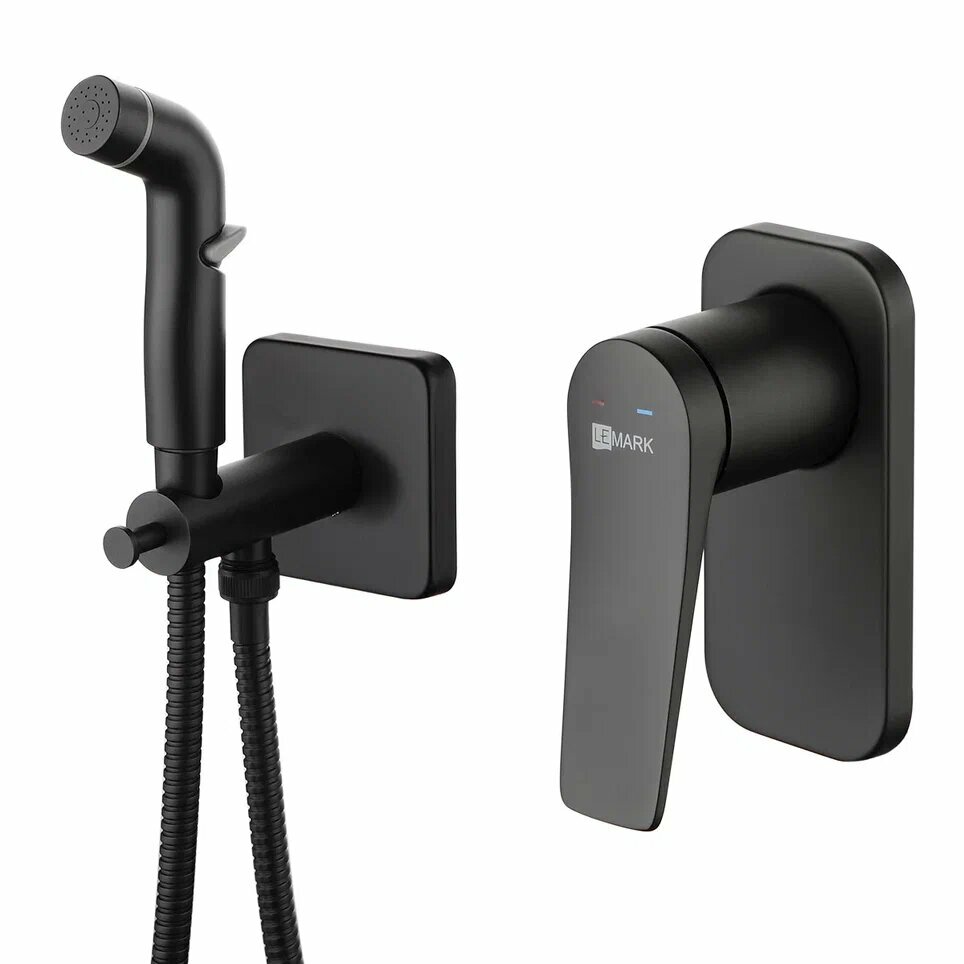 Смеситель с гигиеническим душем, встраиваемый Lemark Bronx LM3719BL