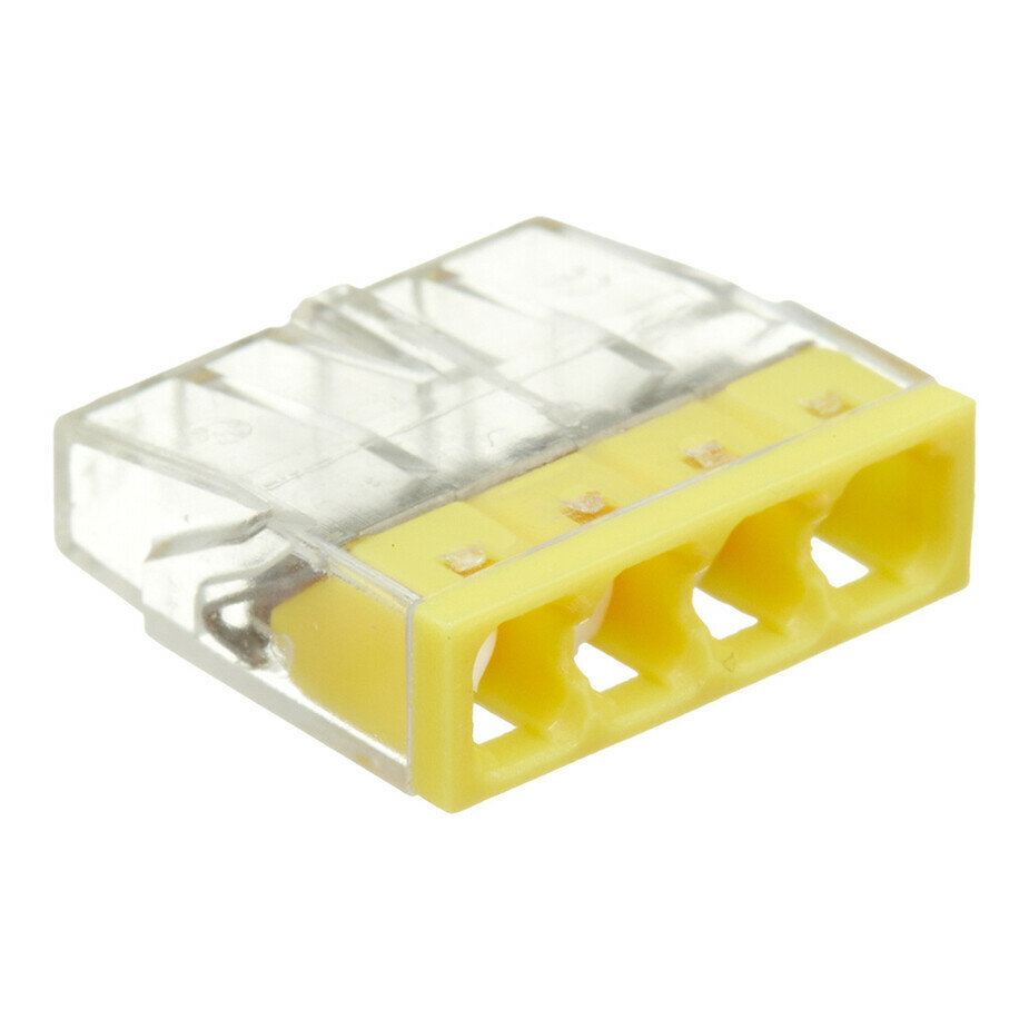 Клемма на 4 провода 0,5-2,5 кв. мм самозажимная с пастой (80 шт.)
