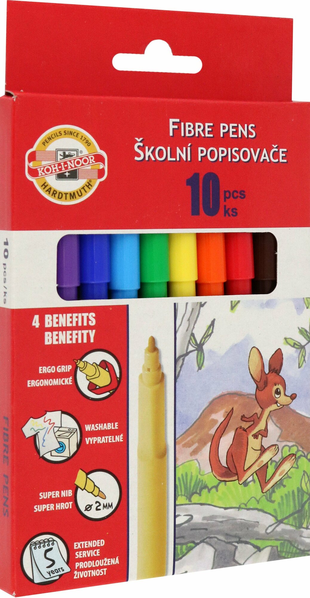 Фломастеры Zoo 1002, 10 цветов, смываемые