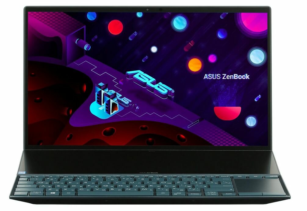 14" Ноутбук ASUS ZenBook DUO 14 UX482EG-HY262T (90NB0S51-M06330) синий - 1920x1080, IPS, Intel Core i7 1165G7, ядра: 4 х 2.8 ГГц, 16 ГБ, SSD 1024 ГБ, GeForce MX450 - 2 ГБ, Windows 10 Home