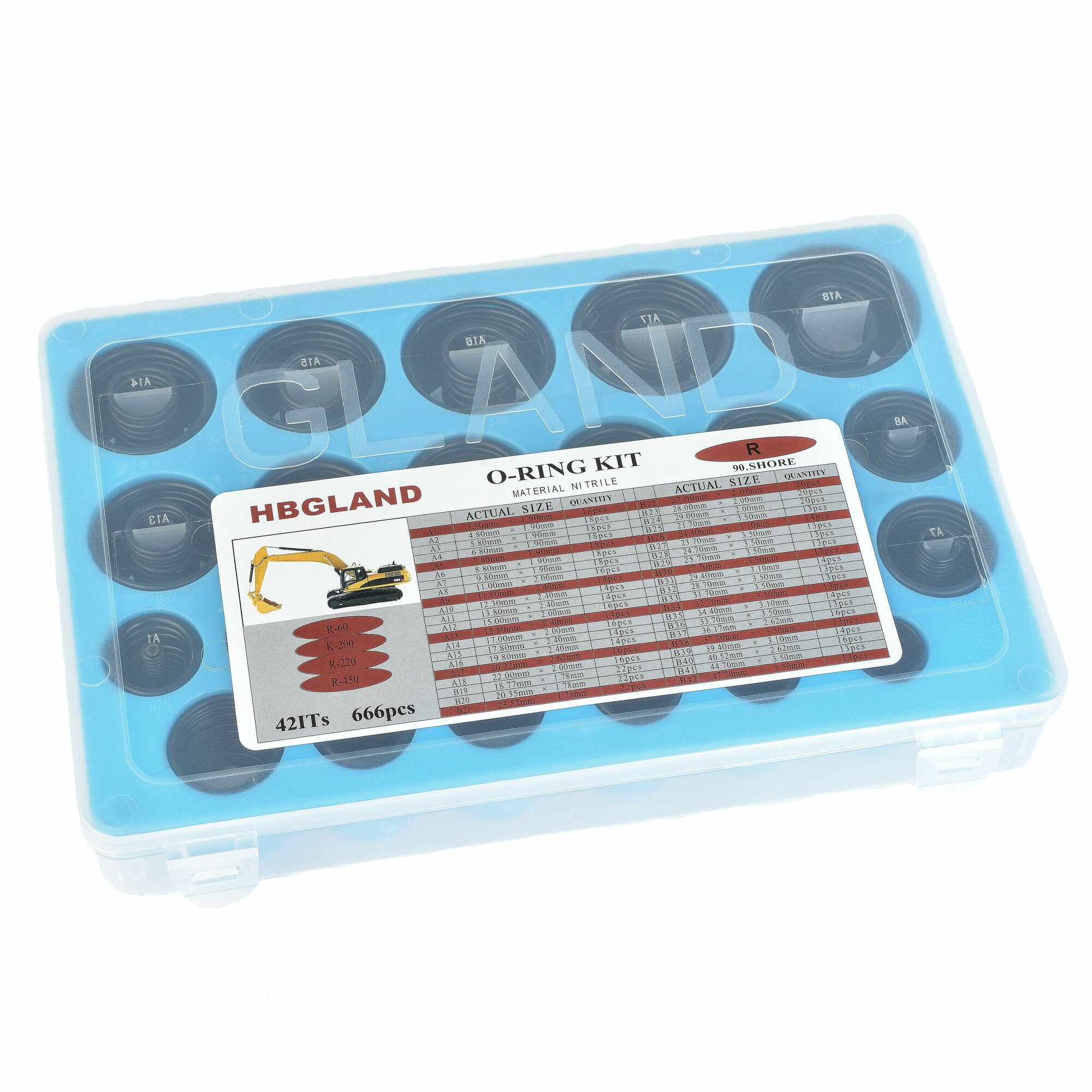 Набор уплотнительных колец HYUNDAI, 666 предметов