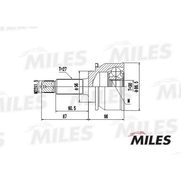 MILES ga20419 (GA20419) шрус Subaru (Субару) Impreza (Импреза) / Legacy (Легаси) 1.6-2.2 89-91 нар.