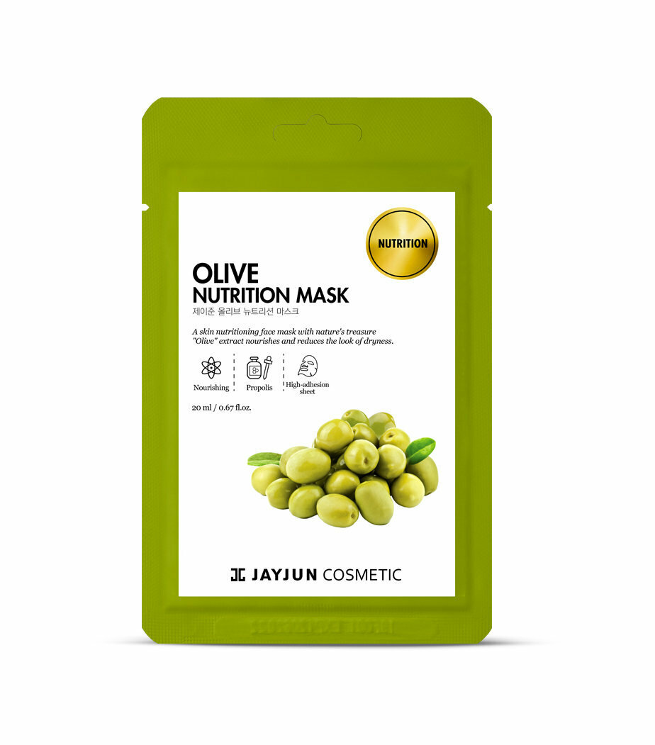JAYJUN Olive Nutrition Mask Маска тканевая для лица питательная с оливой, 20 мл