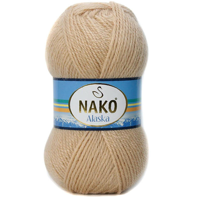 Пряжа Nako ALASKA 219 св. бежевый (5 мотков)
