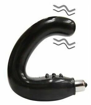 Чёрный массажёр простаты серии Sex Expert, анатомический. силикон, 15 см