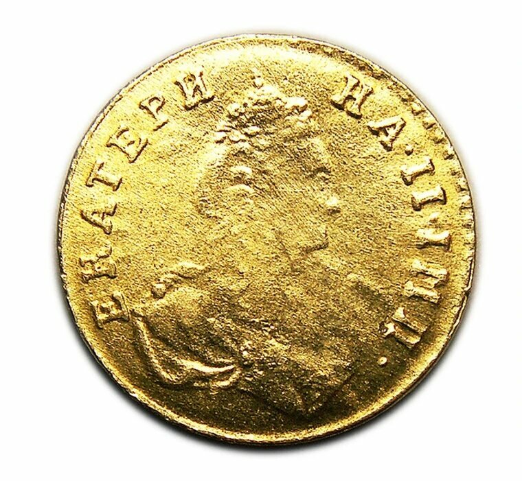 Золотая Полтина 1777 года Екатерина 2 сувенирная копия монеты, нумизматика, деньги для коллекции