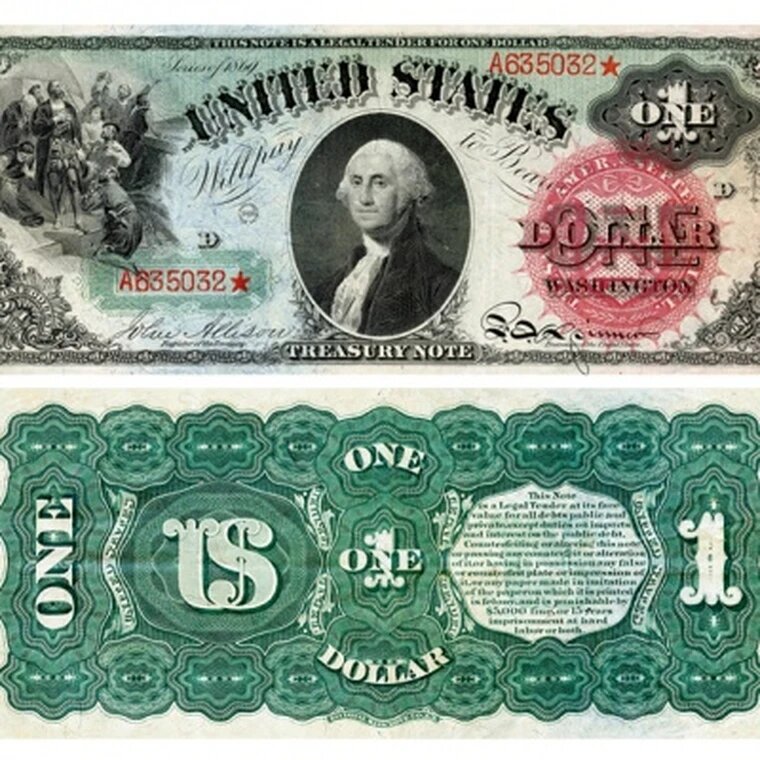 США 1 доллар 1869 казначейский билет, сувенирная копия, банкноты и купюры редкие коллекционные