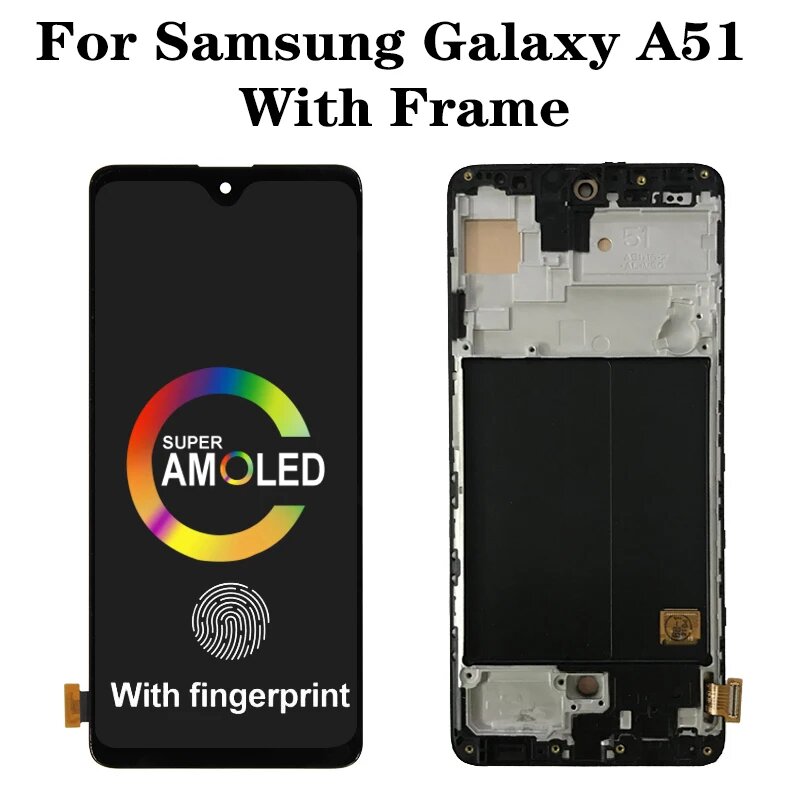 Super AMOLED для Samsung A51 ЖК-дисплей SM-A515/DS A515F Замена сенсорного экрана для Samsung A515 Дисплей с рамкой