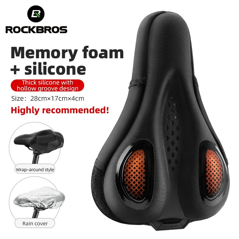 ROCKBROS чехол для велосипедного седла полая дышащая жидкая силиконовая подушка чехол для велосипедного сиденья удобные расслабленные аксессуары для велоспорта