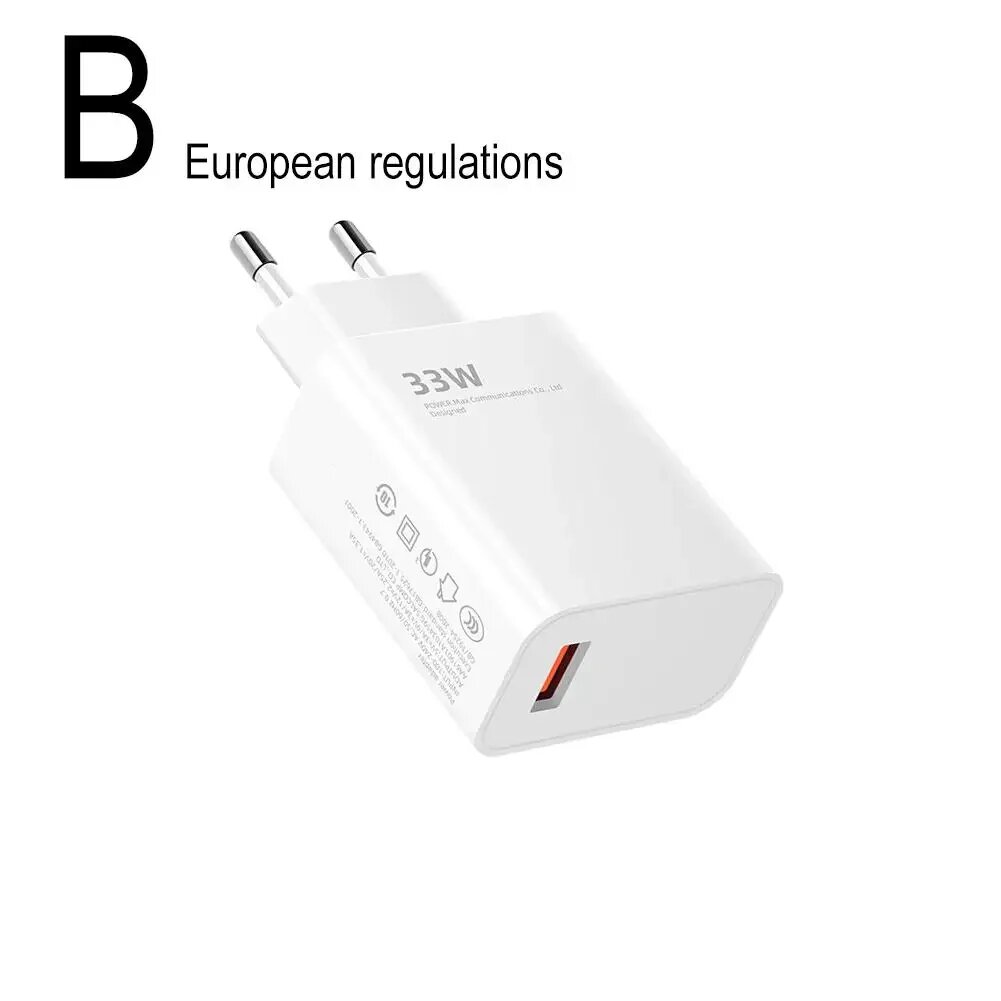 Зарядное устройство 33W USB-C, Plug Type: B, европейский стандарт