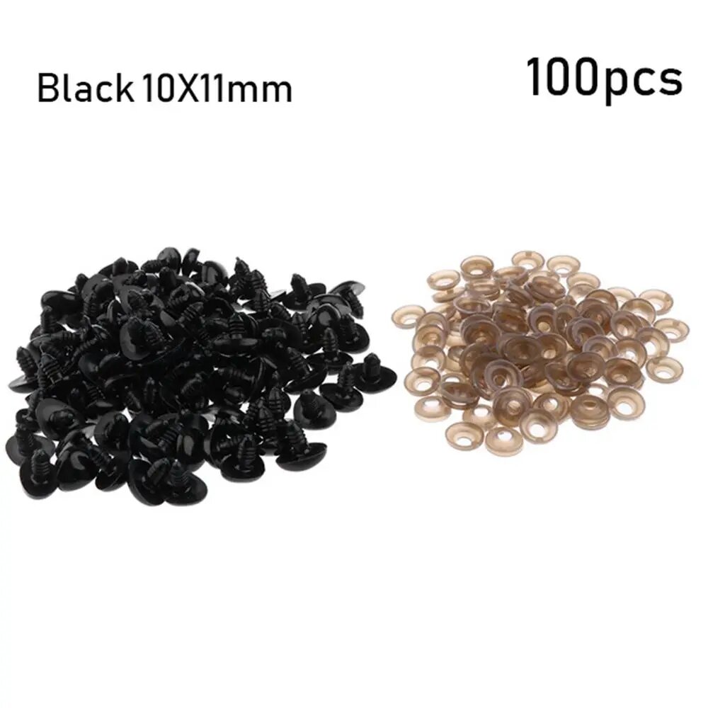 100 шт. Черные треугольные носы для кукол 10X11MM