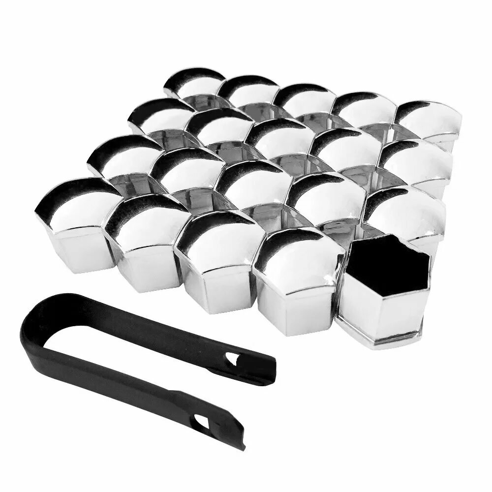 20 шт. 17 / 19 / 21 мм автомобильные колеса гайки защитный колпачок 19mm 20pcs, silver