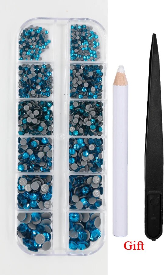 Горячие стразы для декорирования ZhanwSP Blue Zircon